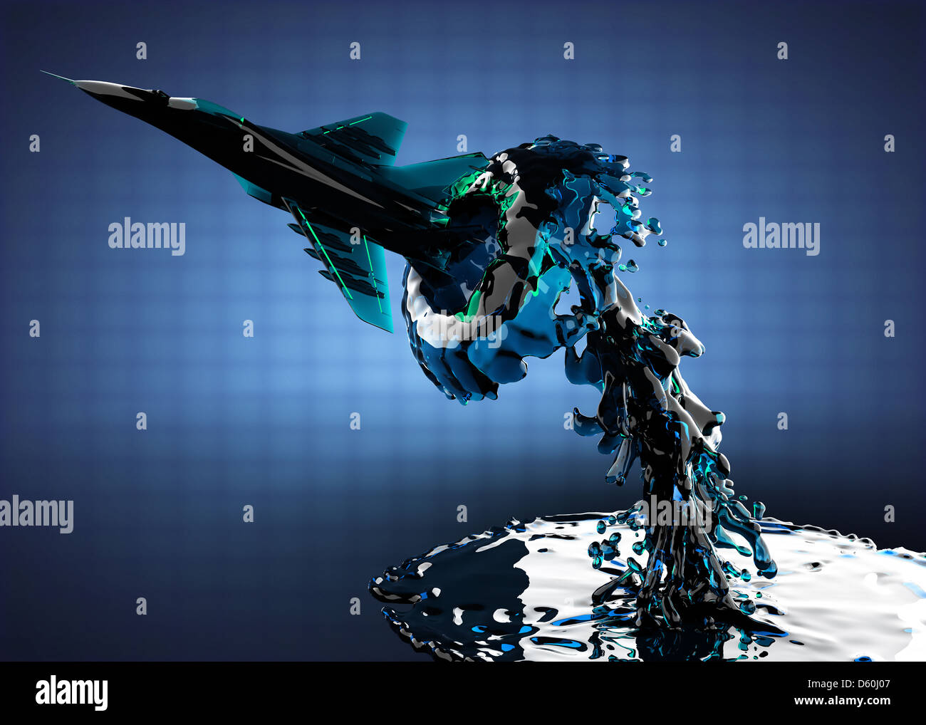 Military airplane in water Stock Photo - Alamy