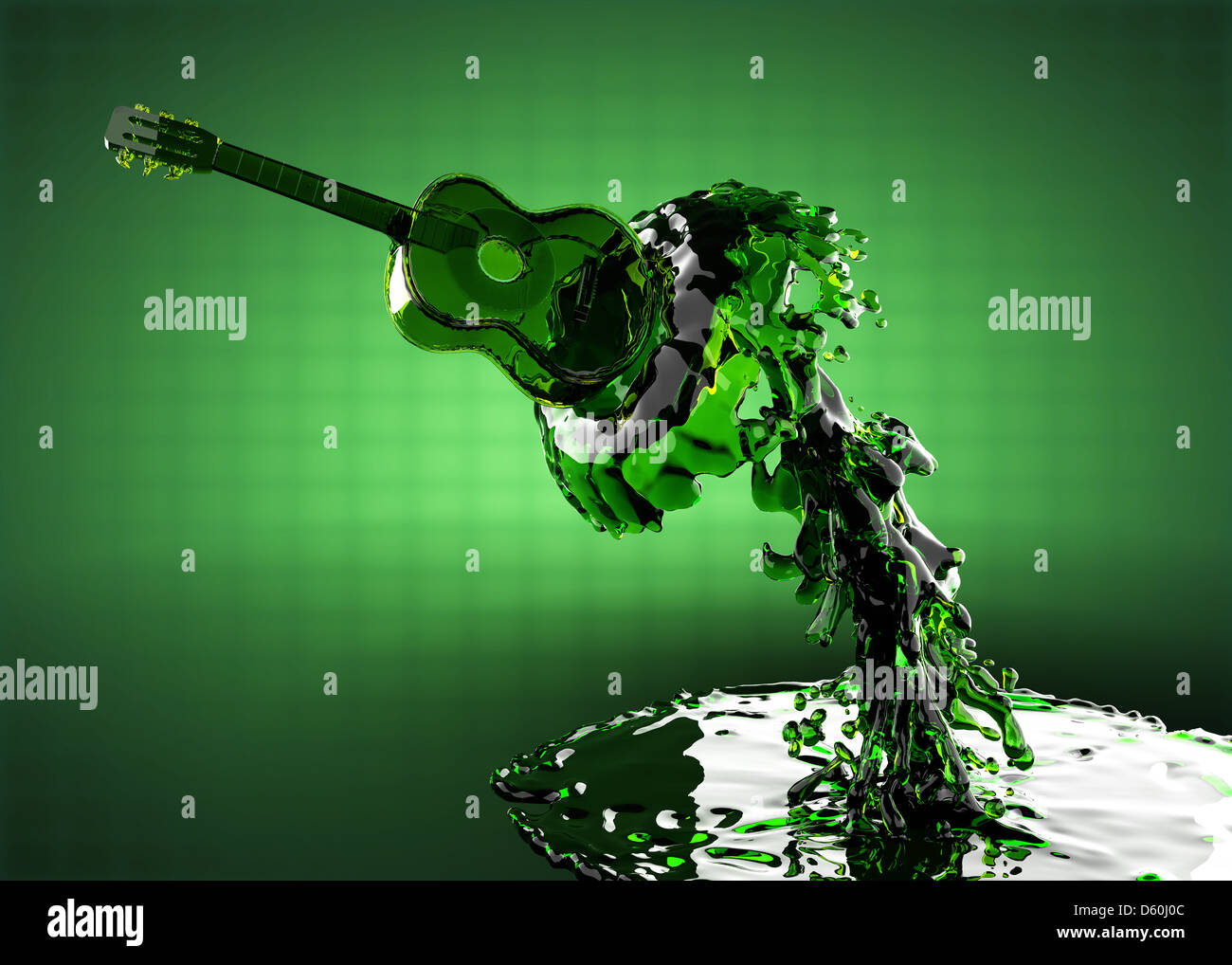 Guitar in water Stock Photo - Alamy