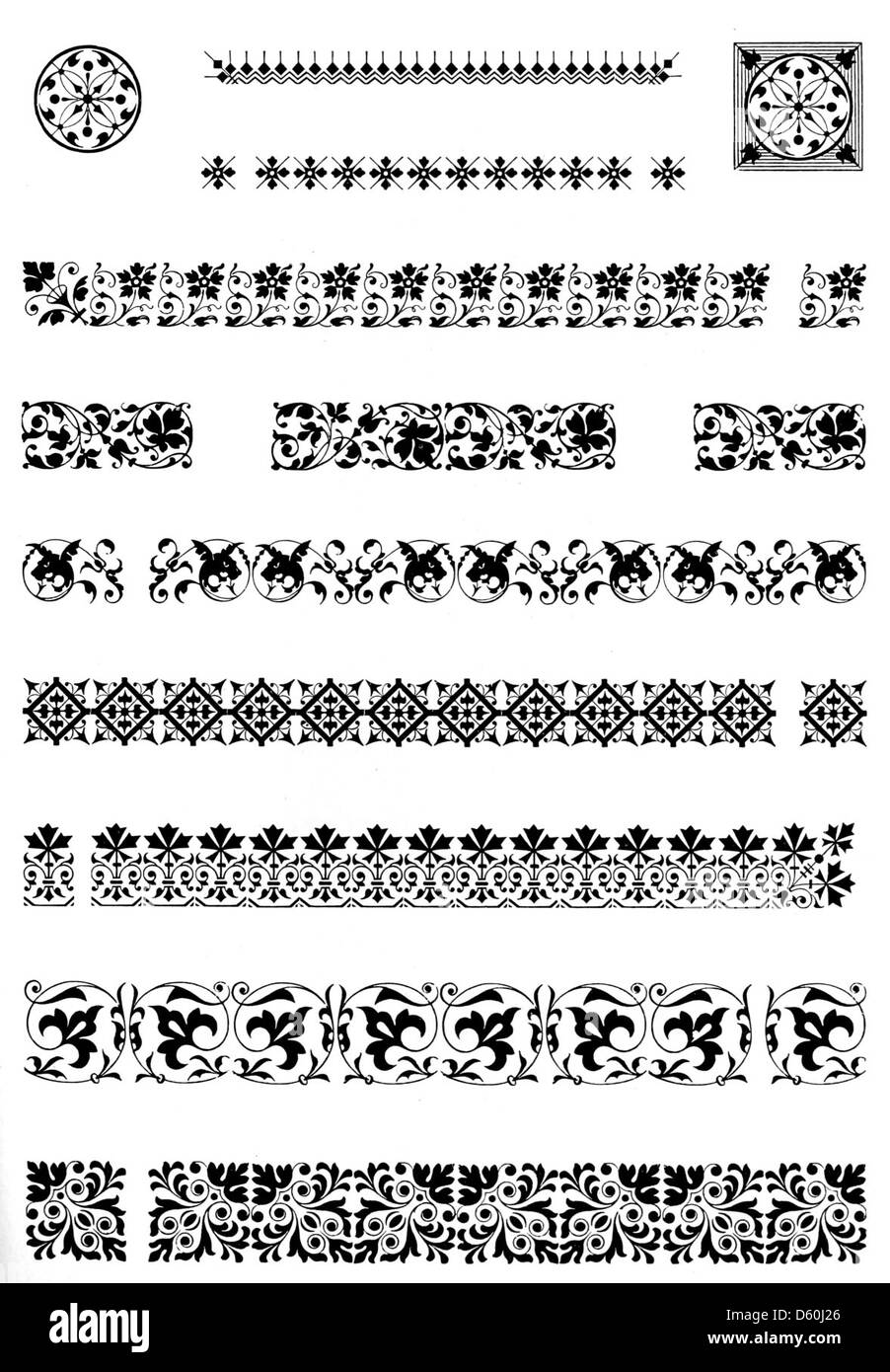 A 1900 catalog of type specimens, borders, ornaments, brass rules, and ...
