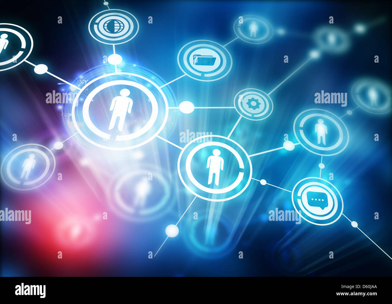 Network Community - Illustration with connected people Stock Photo - Alamy