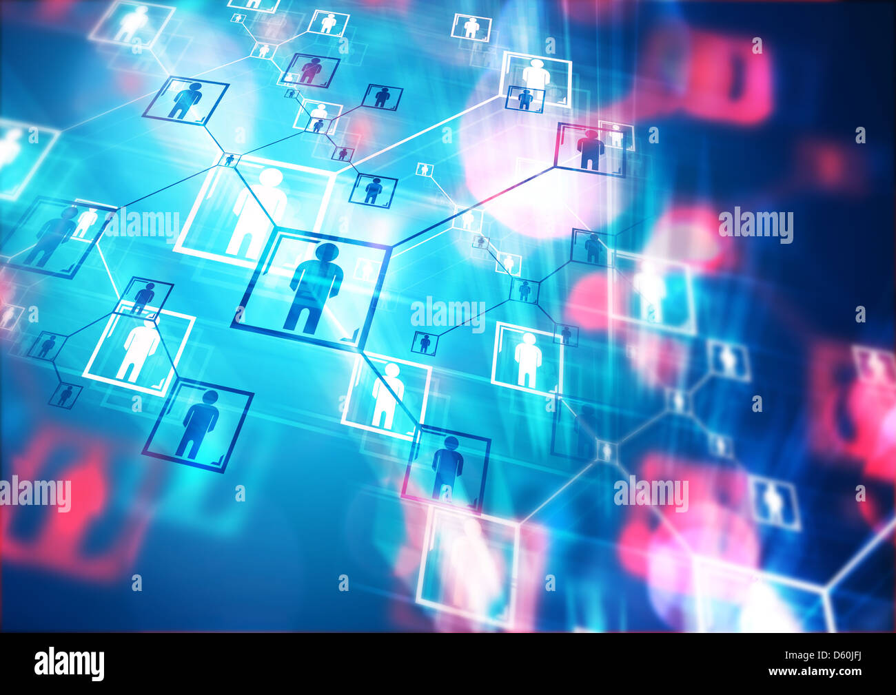 People Connected - Conceptual image with connecting people Stock Photo ...