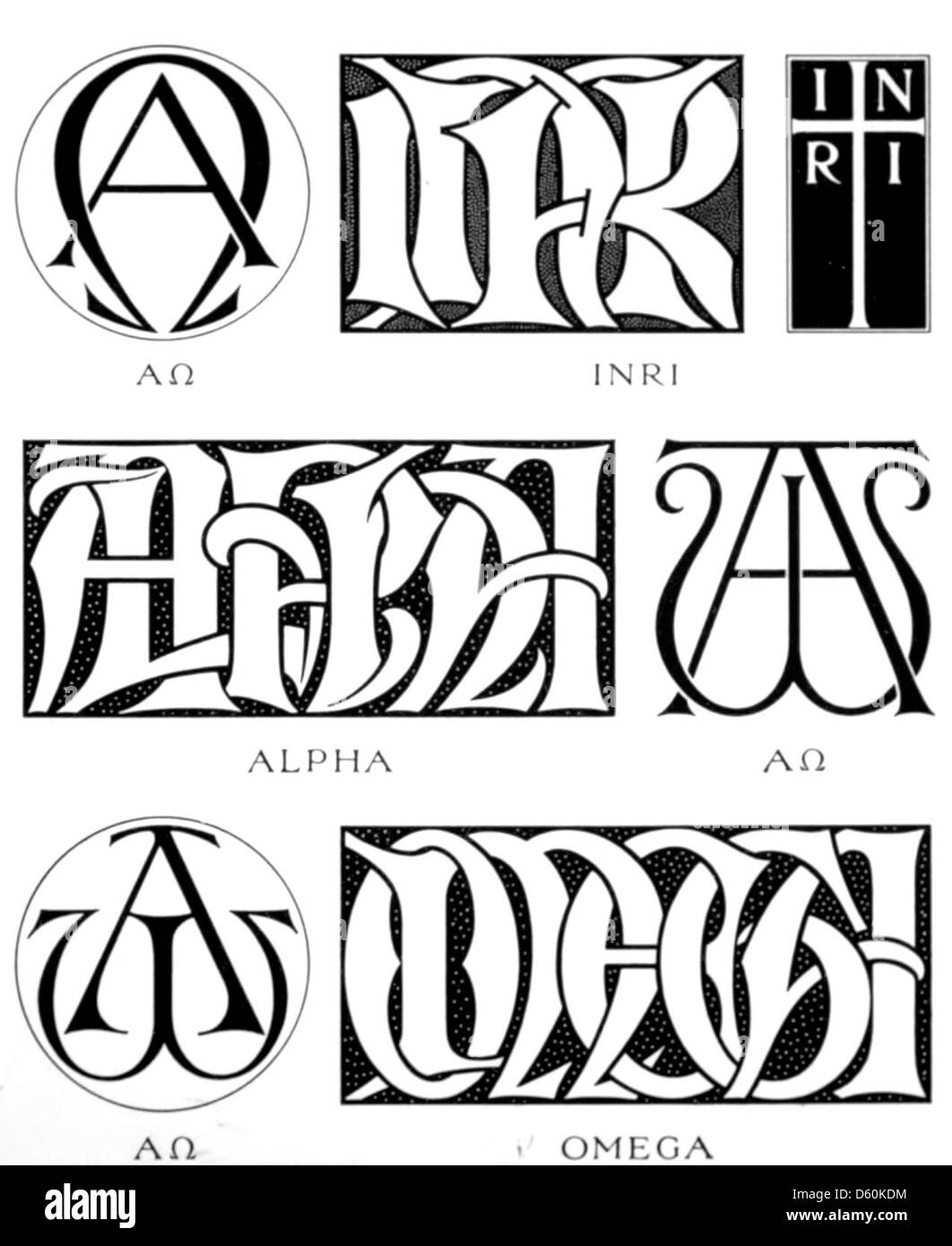 A 1906 illustration featuring various monograms and ciphers. The ...