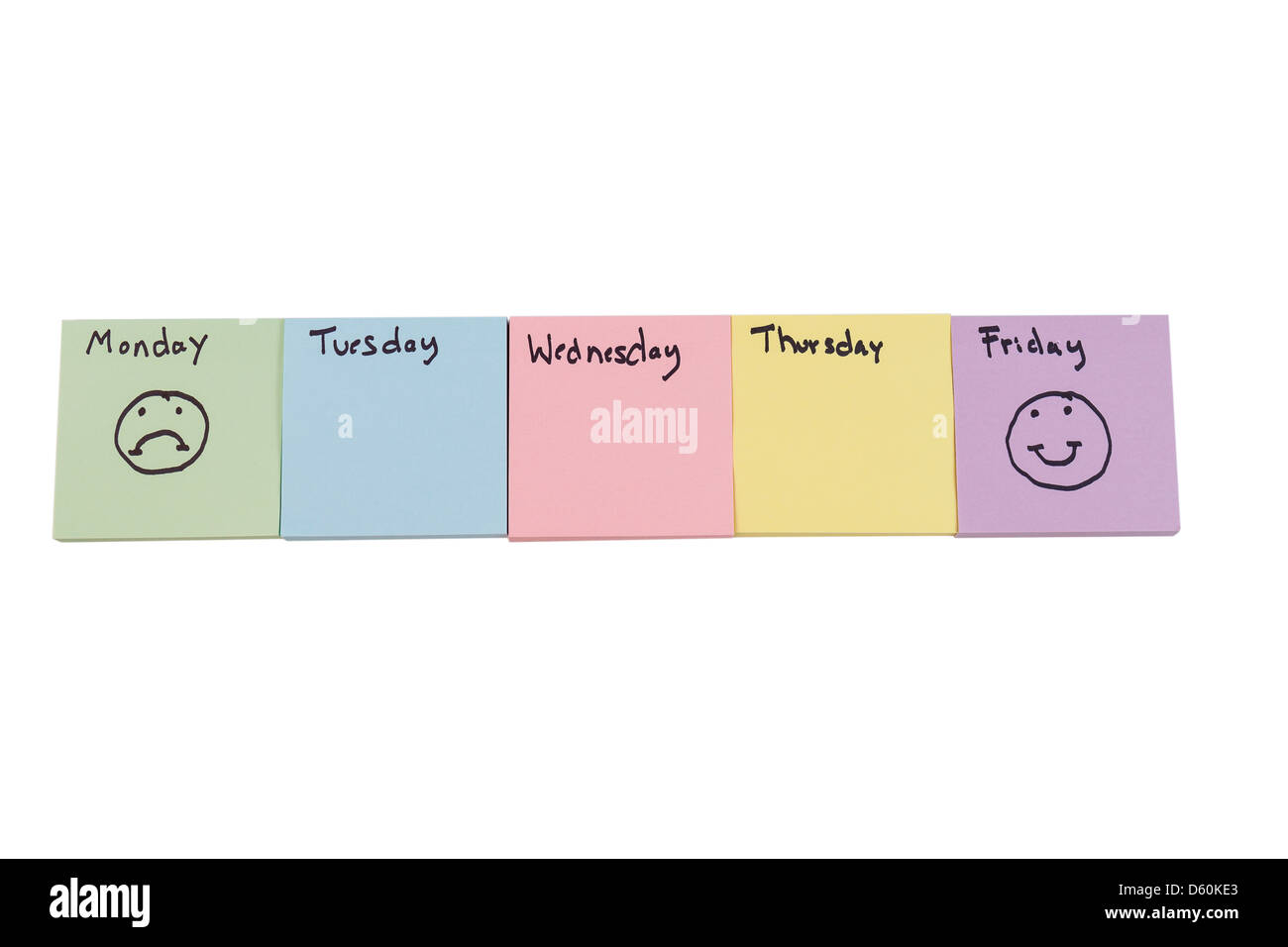 Note sticky pads with days of the week on pads Stock Photo - Alamy
