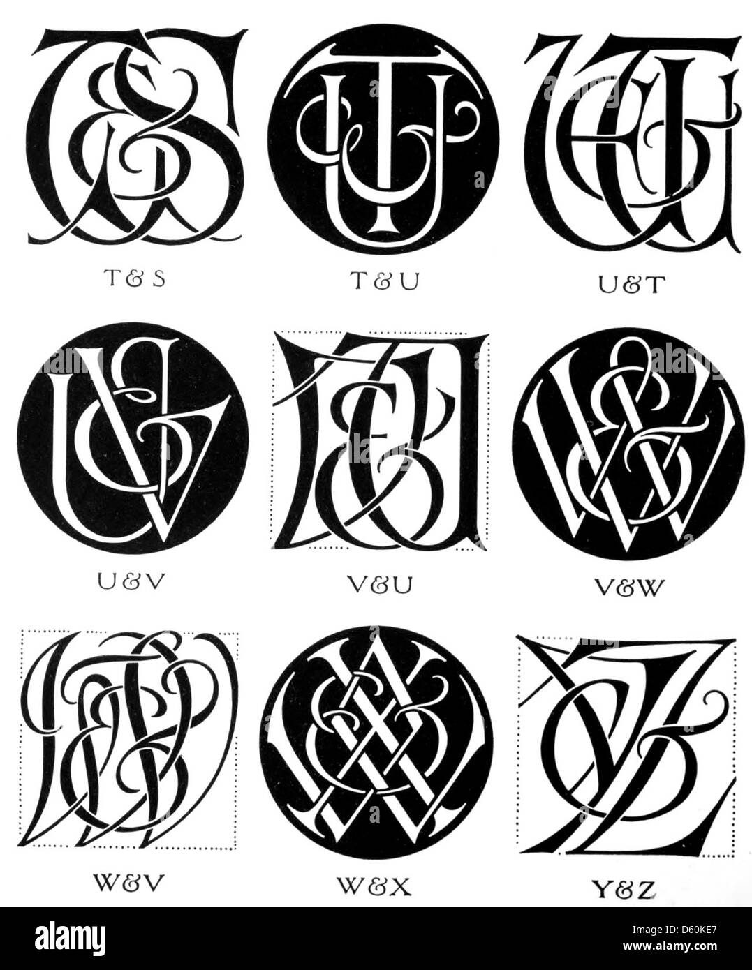 This image is from 'Monograms & Ciphers' (1906), showcasing examples of ...