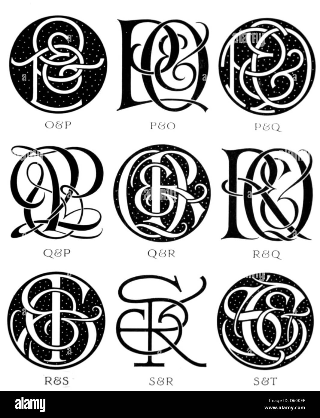 A 1906 design guide focusing on monograms, ciphers, and initials ...