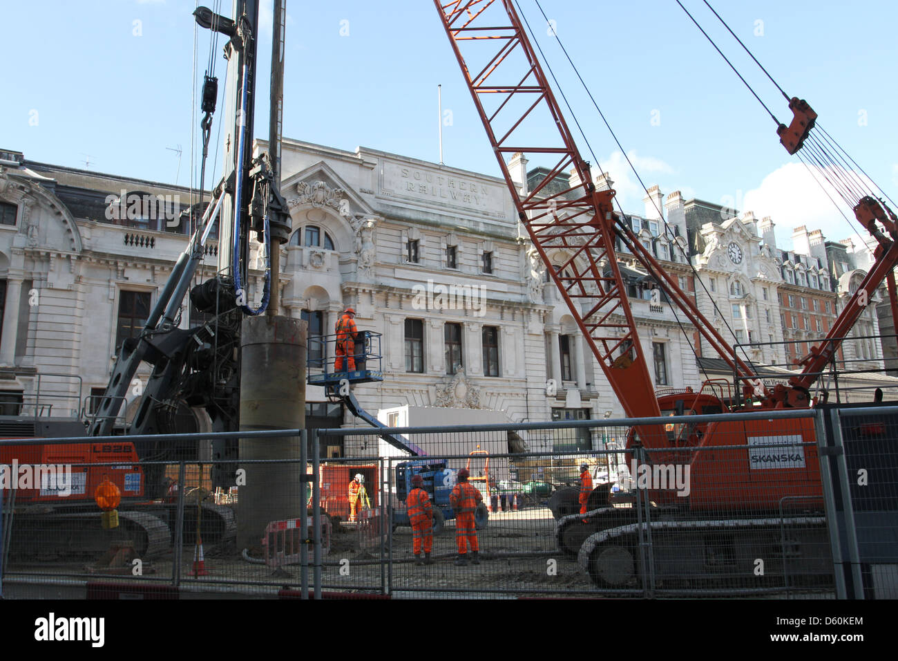 Victoria station construction site London UK April 2013 Stock Photo - Alamy