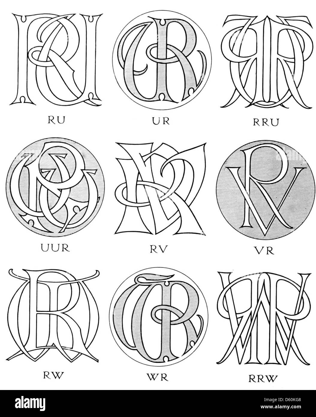 An image from 'Monograms & Ciphers' (1906), displaying a collection of ...