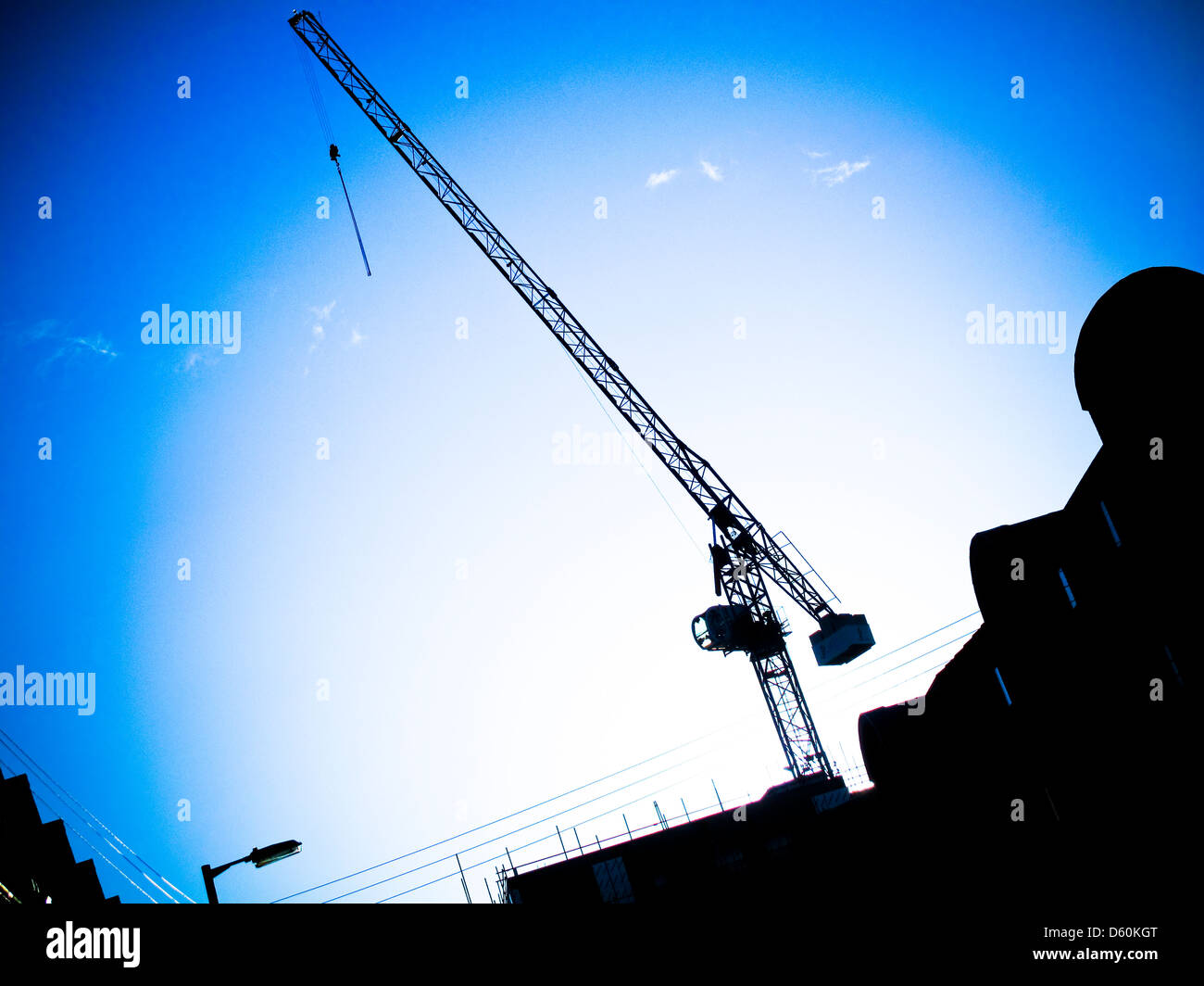 Silhouette of construction jib crane Stock Photo - Alamy