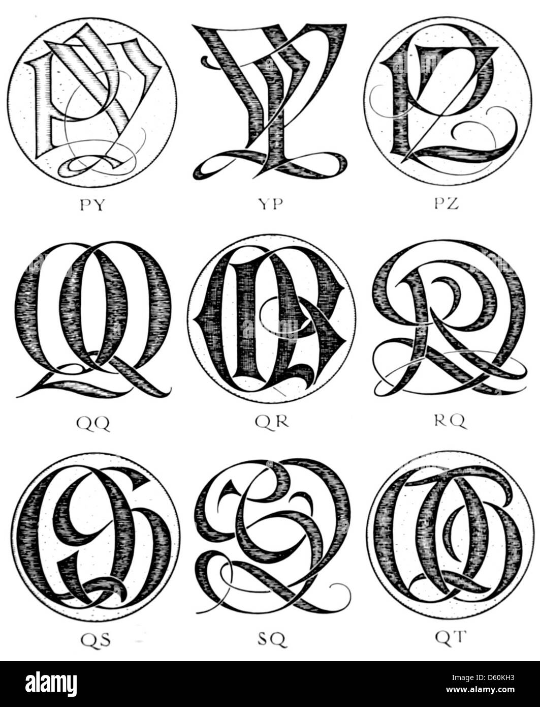 Monograms ciphers 1906 hi-res stock photography and images - Alamy