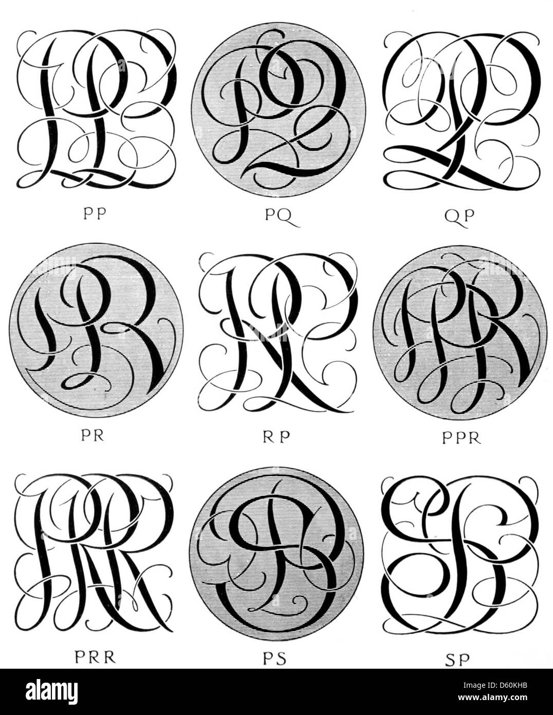 Monograms ciphers 1906 hi-res stock photography and images - Alamy