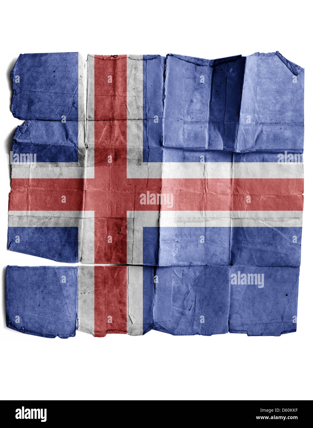 Iceland flag on old paper Stock Photo - Alamy