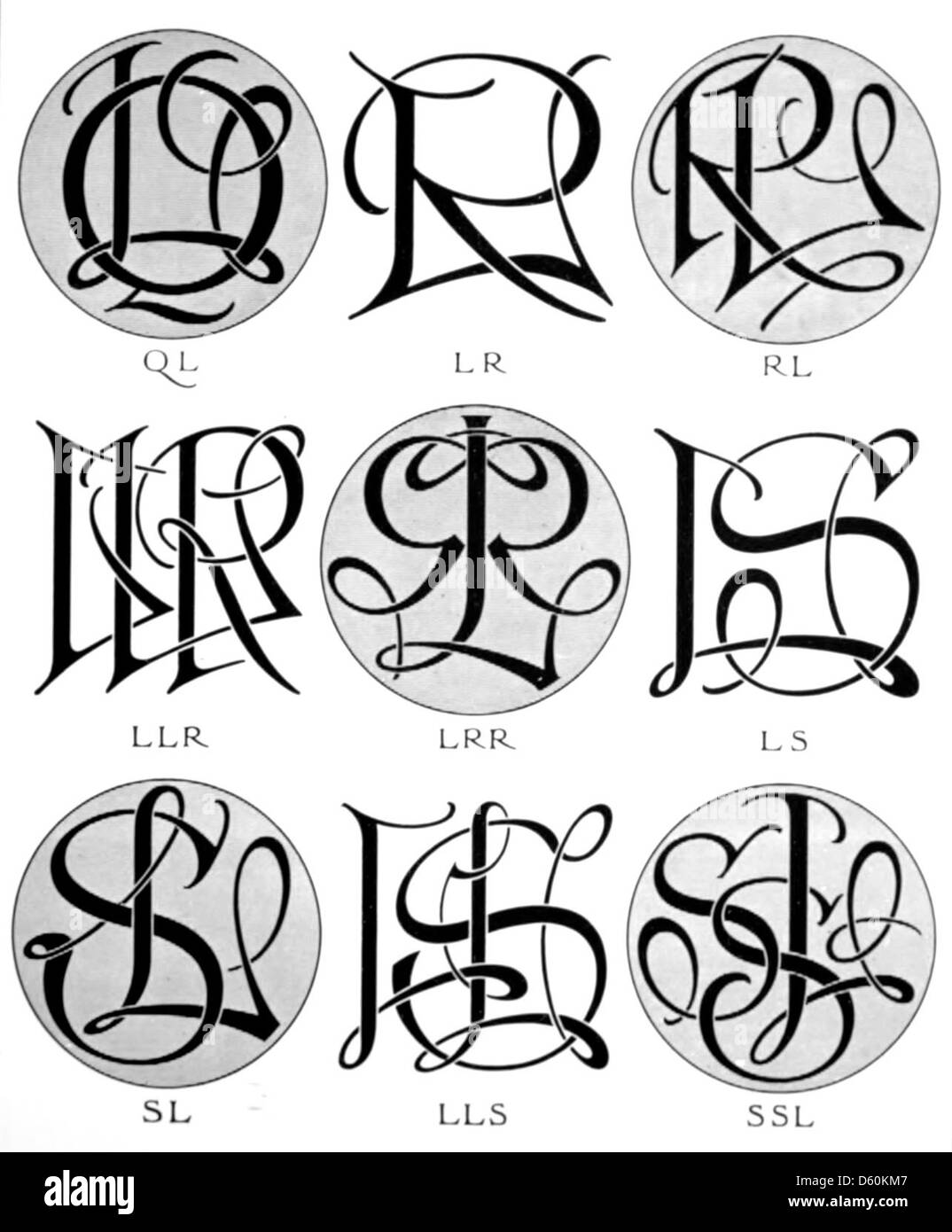 Monograms ciphers 1906 hi-res stock photography and images - Alamy