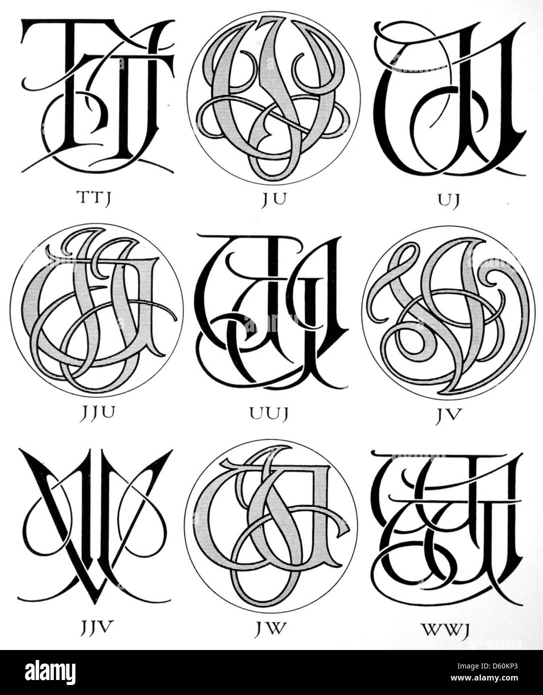 An image from 'Monograms & Ciphers' showcasing various designs of ...