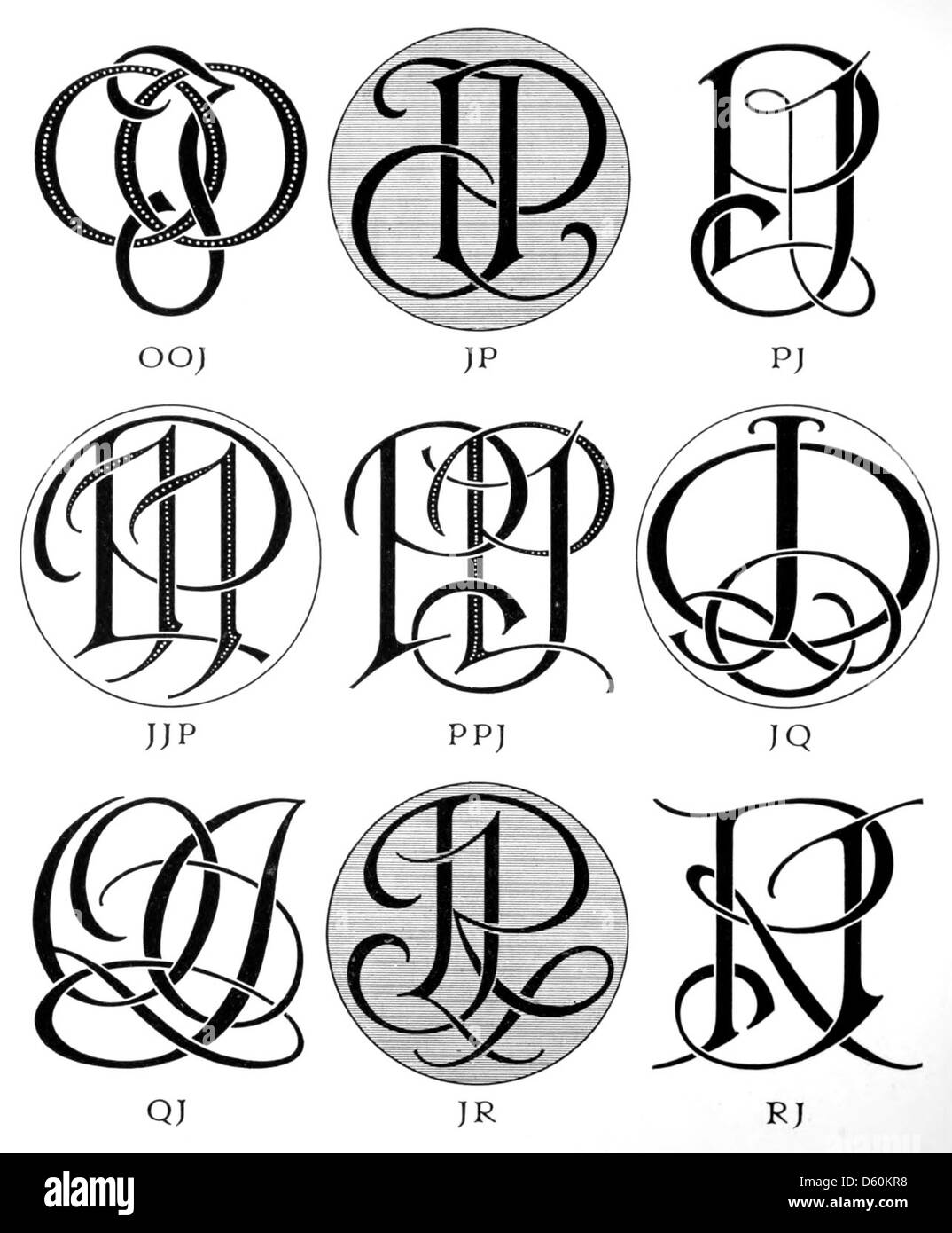 This image features various monograms and ciphers, showcasing ...