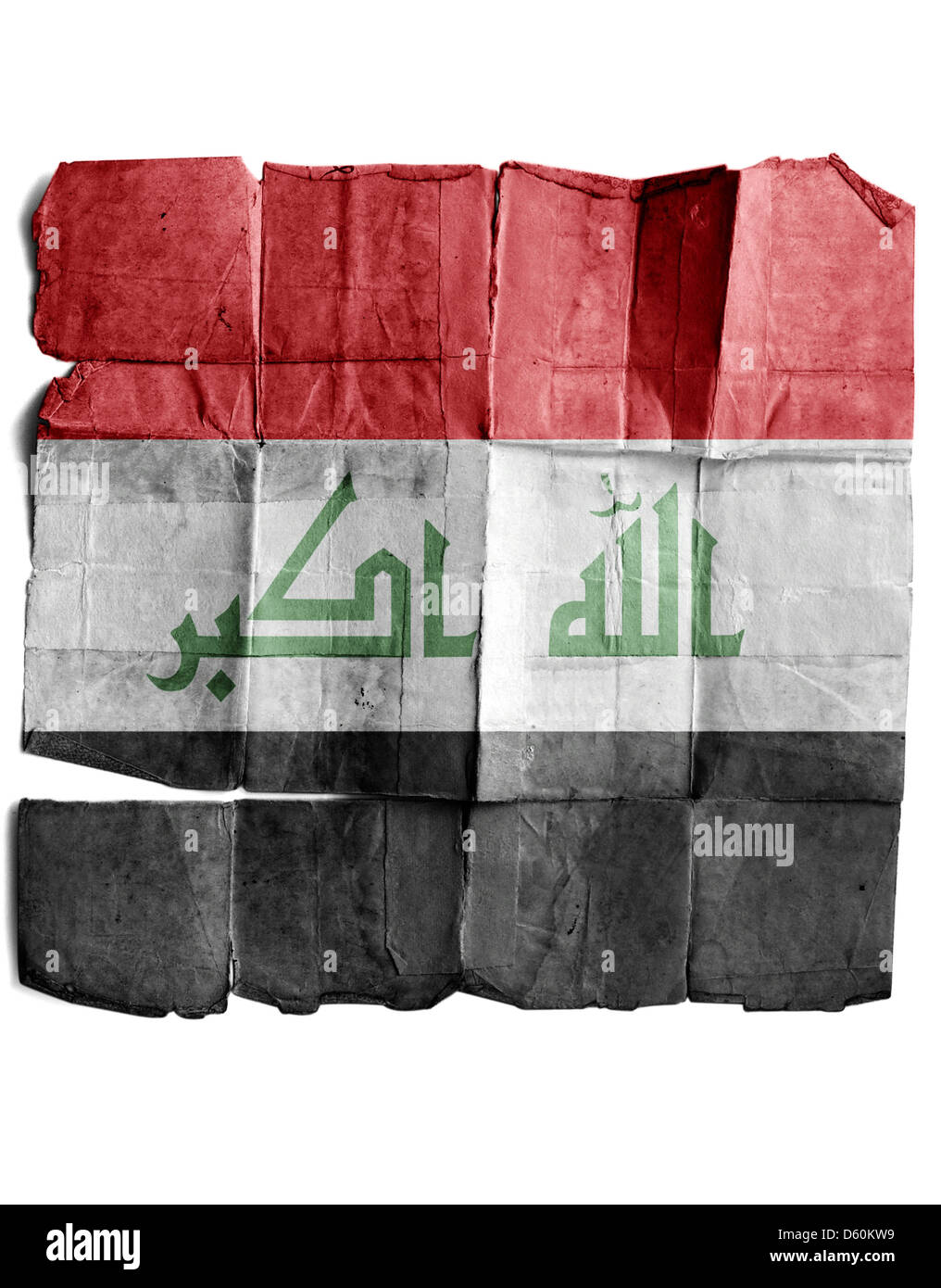 Iraq flag on old paper Stock Photo - Alamy
