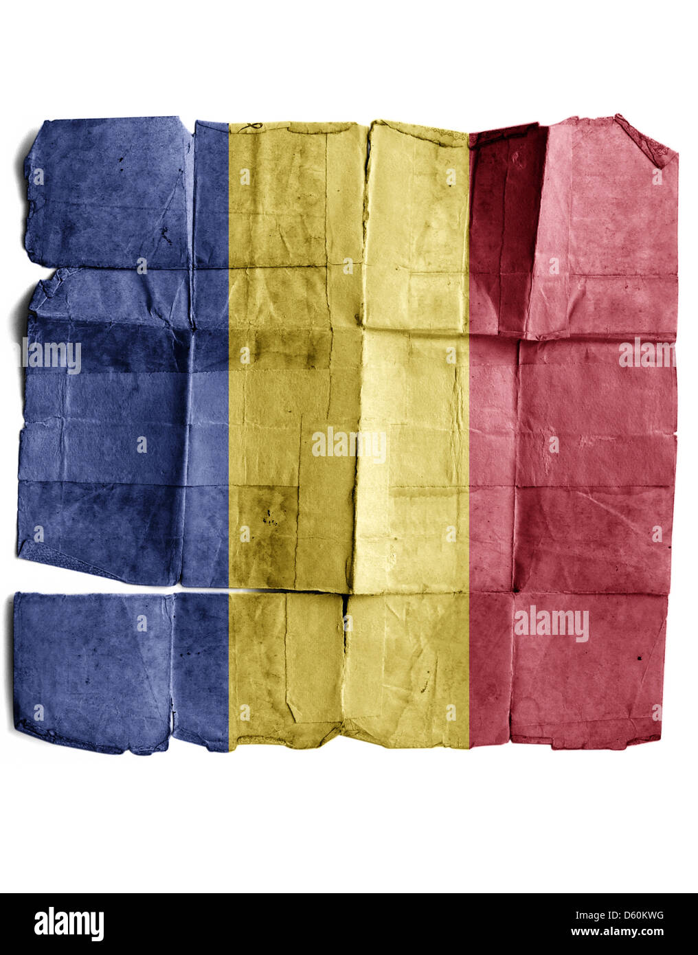 Romanian flag on old paper Stock Photo - Alamy