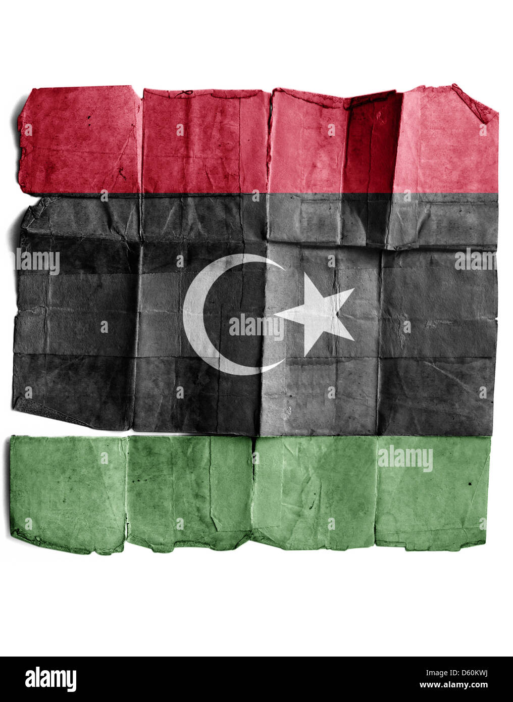 Libya flag on old paper Stock Photo - Alamy