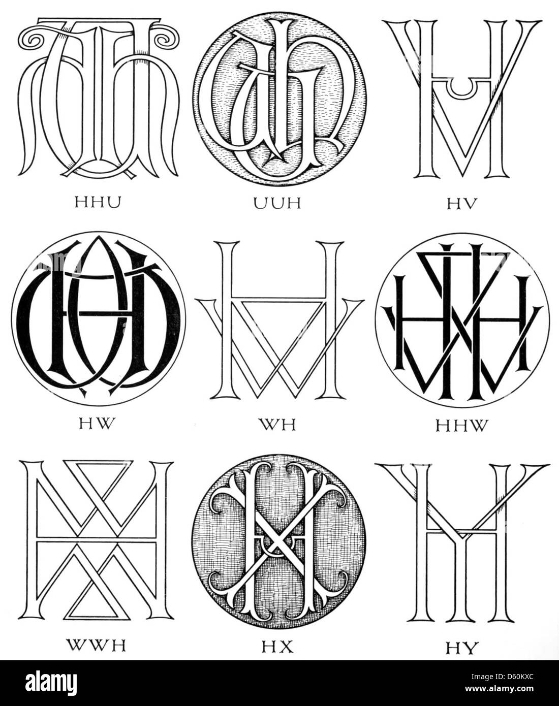 The book cover of 'Monograms & Ciphers' (1906) showcasing various ...