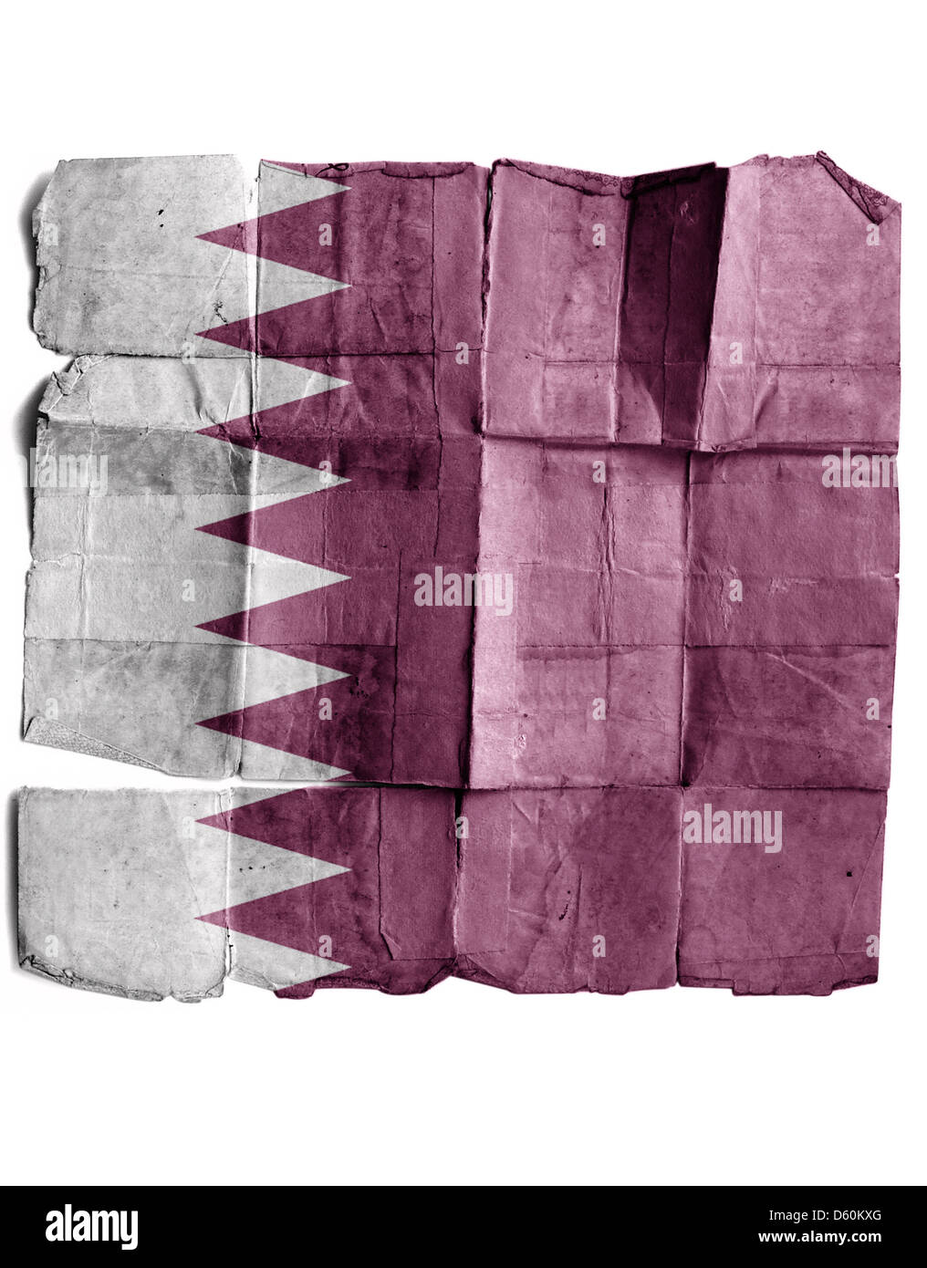 Qatar flag on old paper Stock Photo - Alamy
