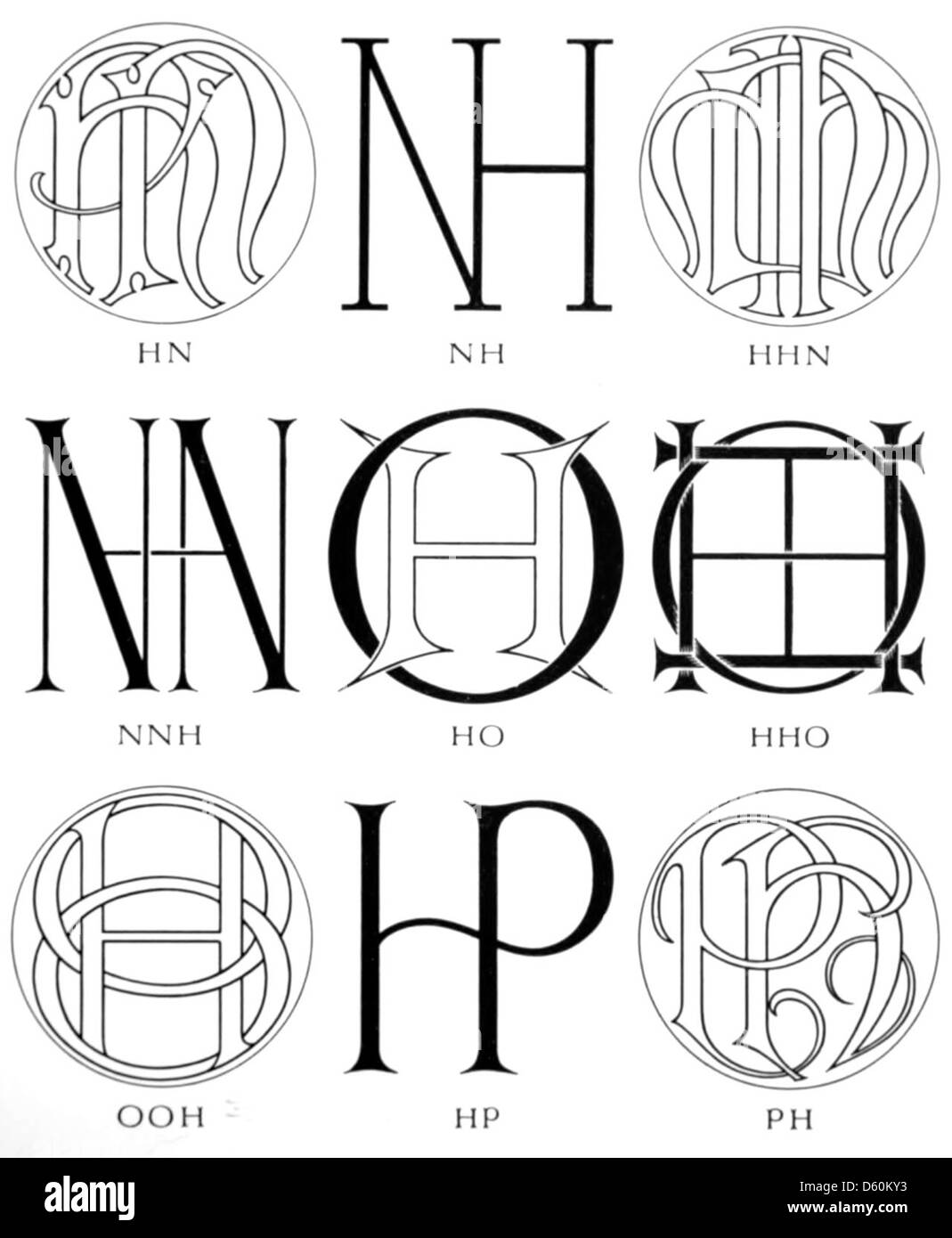An image from the 1906 book 'Monograms & Ciphers,' showcasing various ...