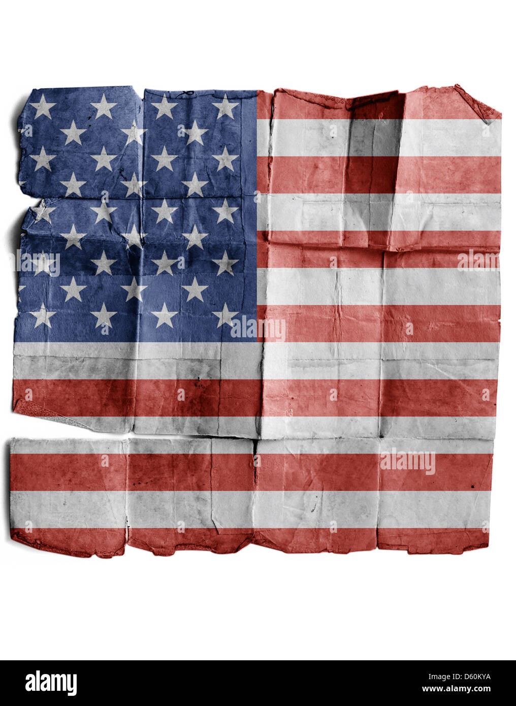 USA flag on old paper Stock Photo - Alamy