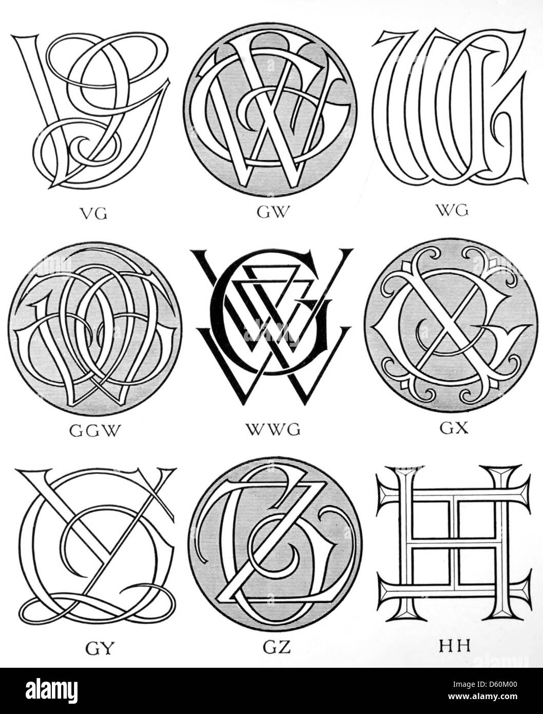 This image, from around 1906, showcases examples of monograms and ...