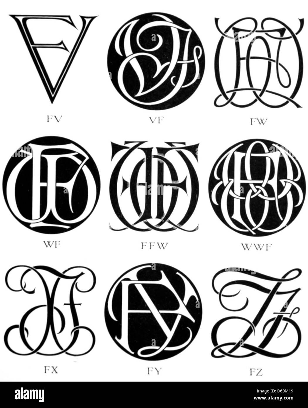 Monograms Ciphers 1906 High Resolution Stock Photography and Images - Alamy