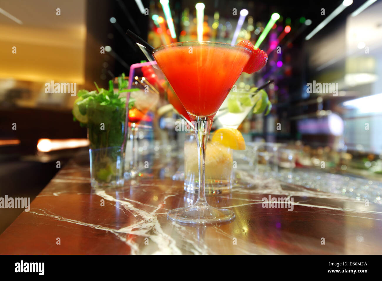 Colorful cocktails close up Stock Photo - Alamy