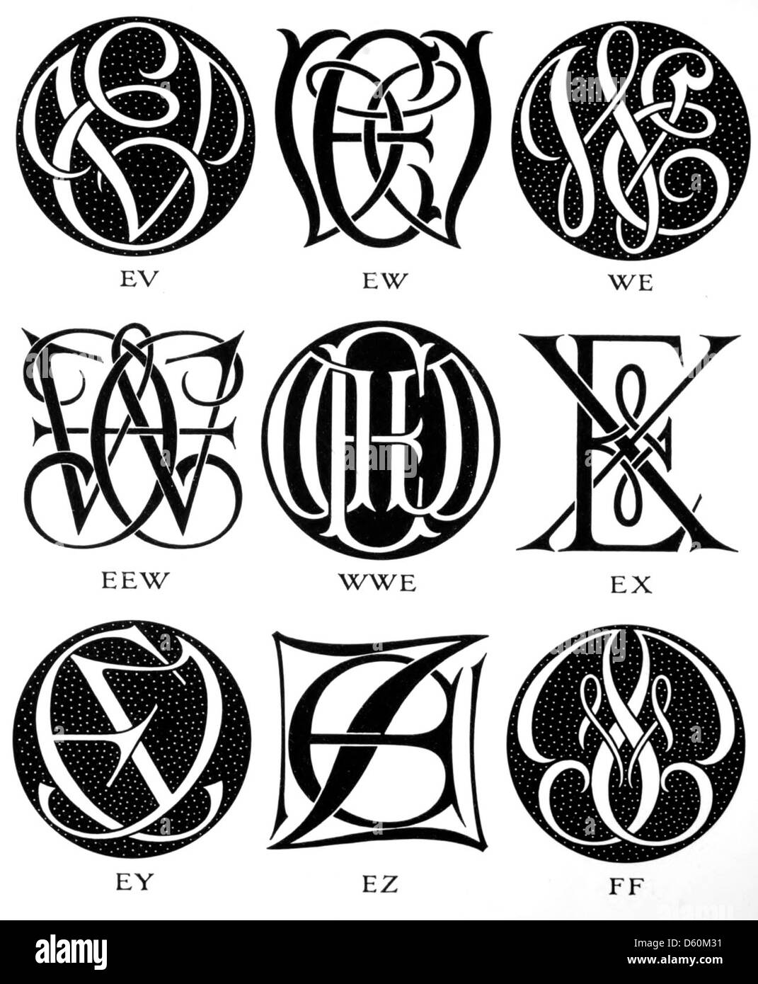 An illustration from 'Monograms & Ciphers' (1906), showcasing various ...