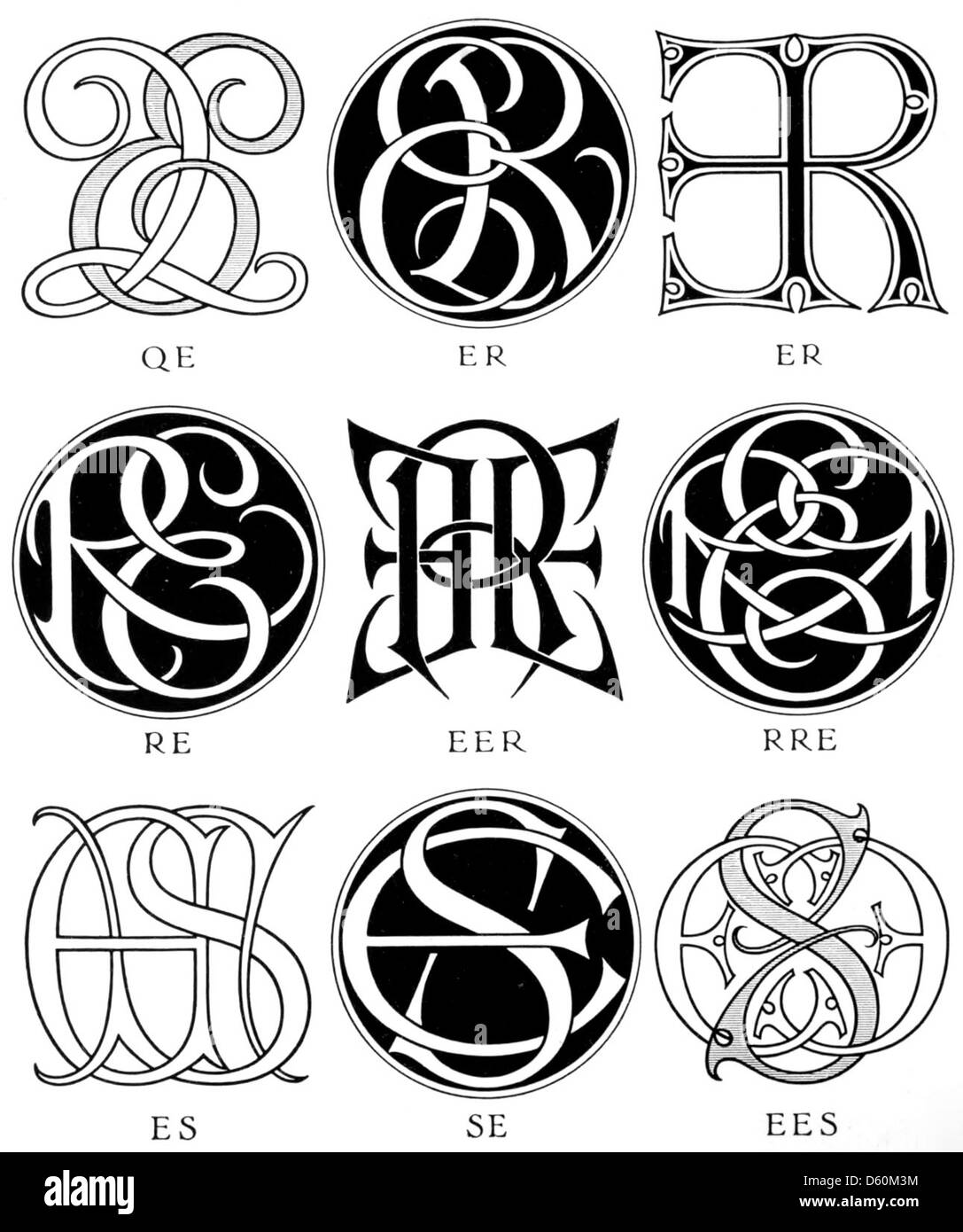 This image likely features examples of monograms and ciphers from a ...