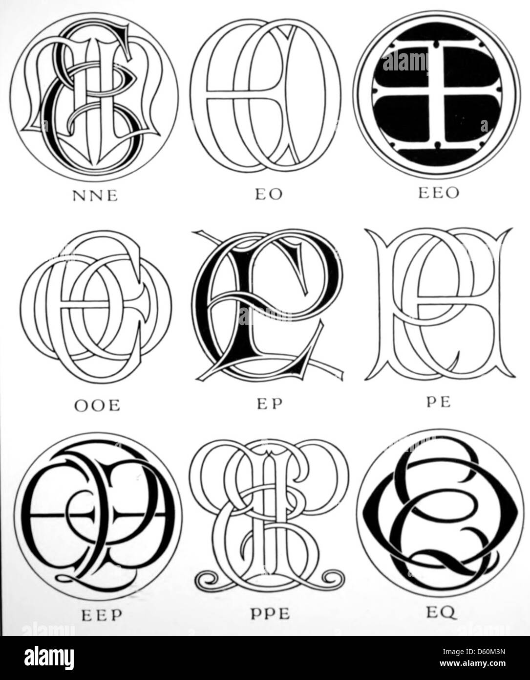 A 1906 design book on monograms and ciphers, focusing on typography ...