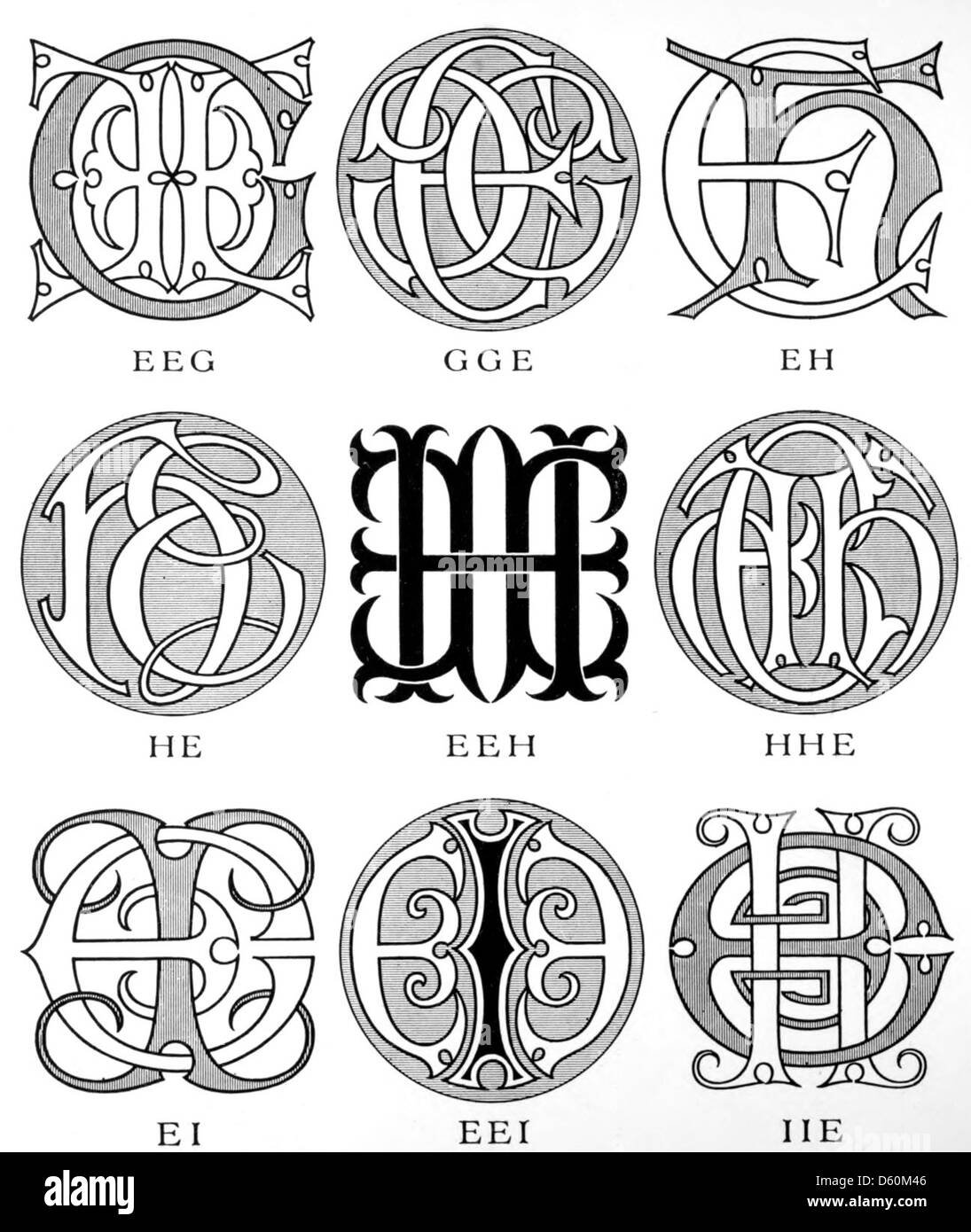 Another illustration from the 1906 publication 'Monograms & Ciphers ...