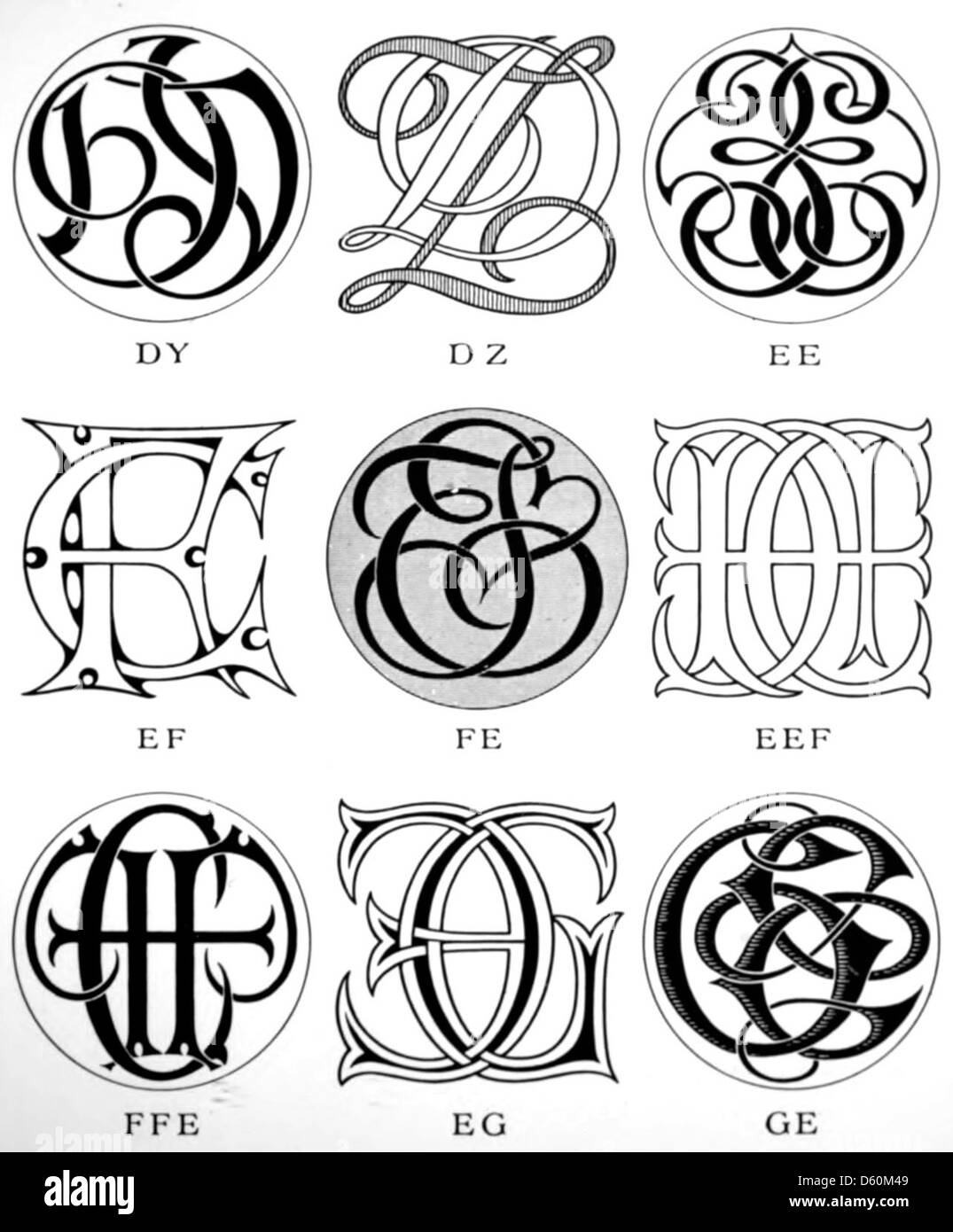 Monograms Ciphers 1906 High Resolution Stock Photography and Images - Alamy