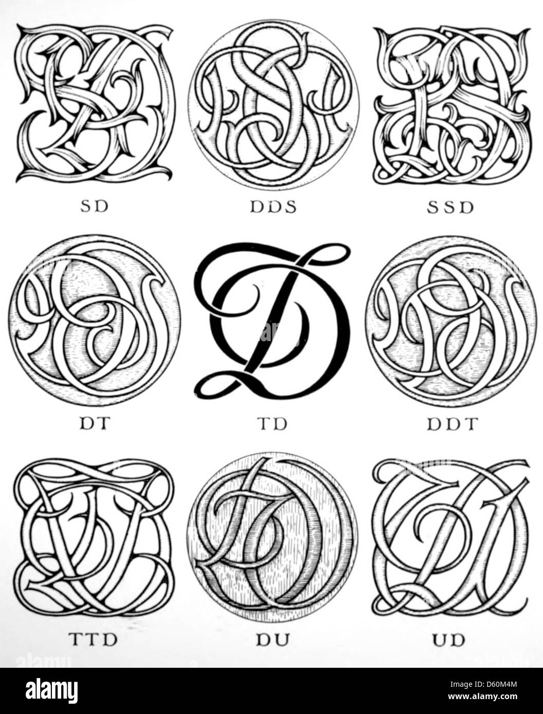 A 1906 book featuring a collection of monograms, ciphers, and ...