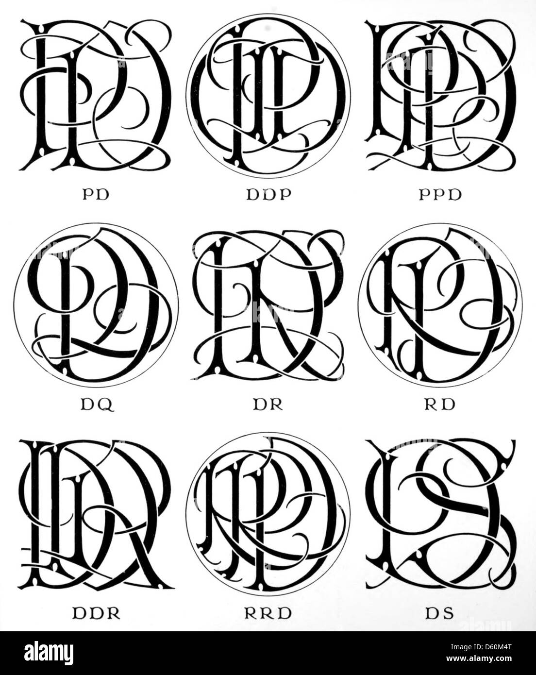 This 1906 publication features various examples of monograms and ...