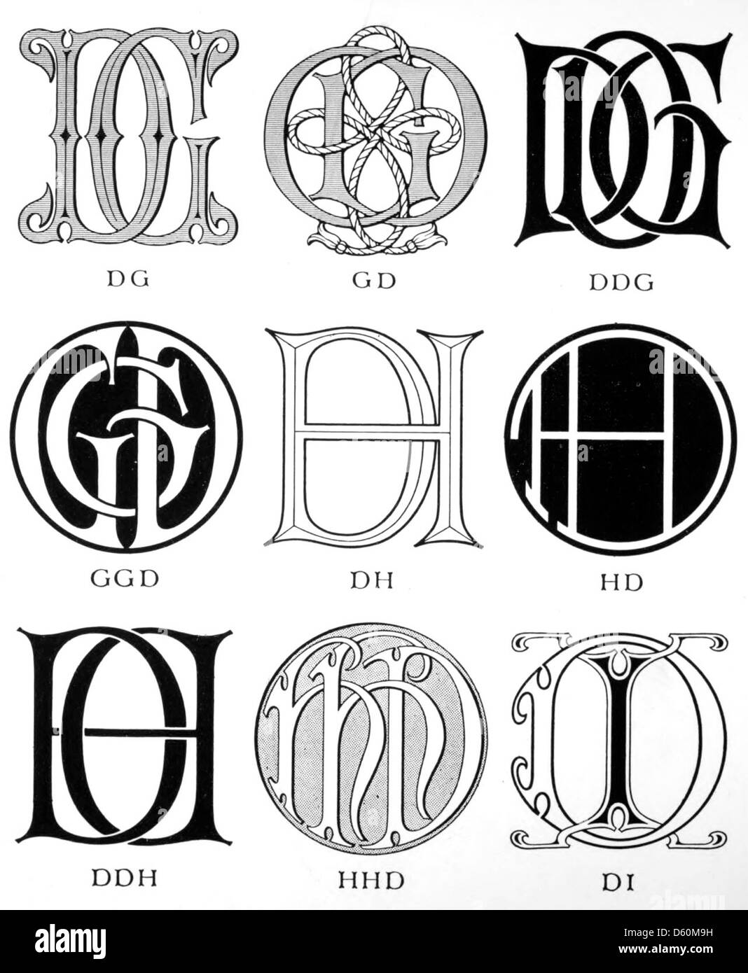 An image from 'Monograms & Ciphers' published in 1906, showcasing ...