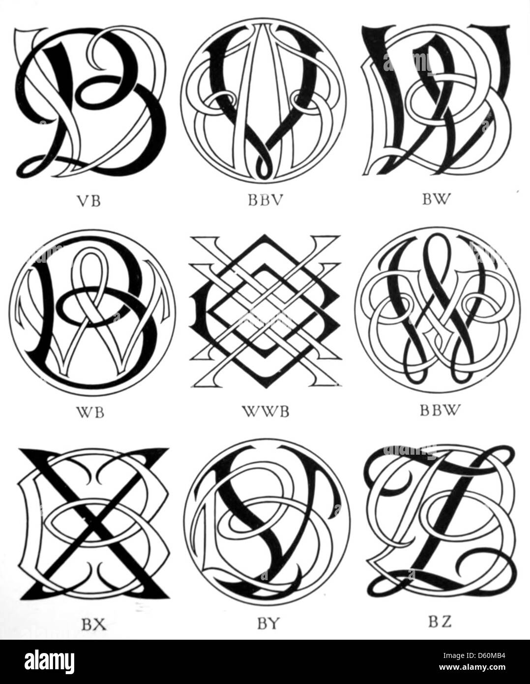 Monograms Ciphers 1906 High Resolution Stock Photography and Images - Alamy