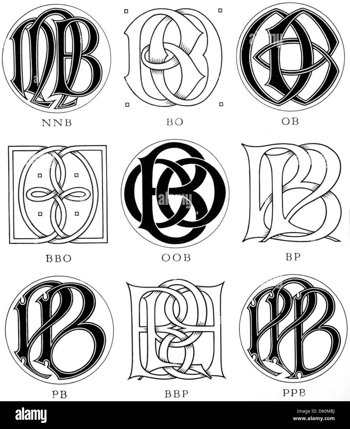 A 1906 design featuring various monograms and ciphers, highlighting the ...