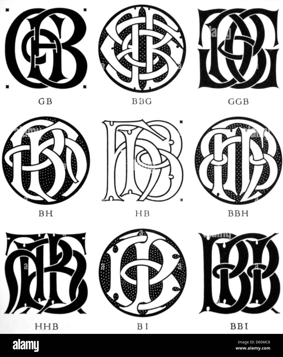 Monograms ciphers 1906 hi-res stock photography and images - Alamy
