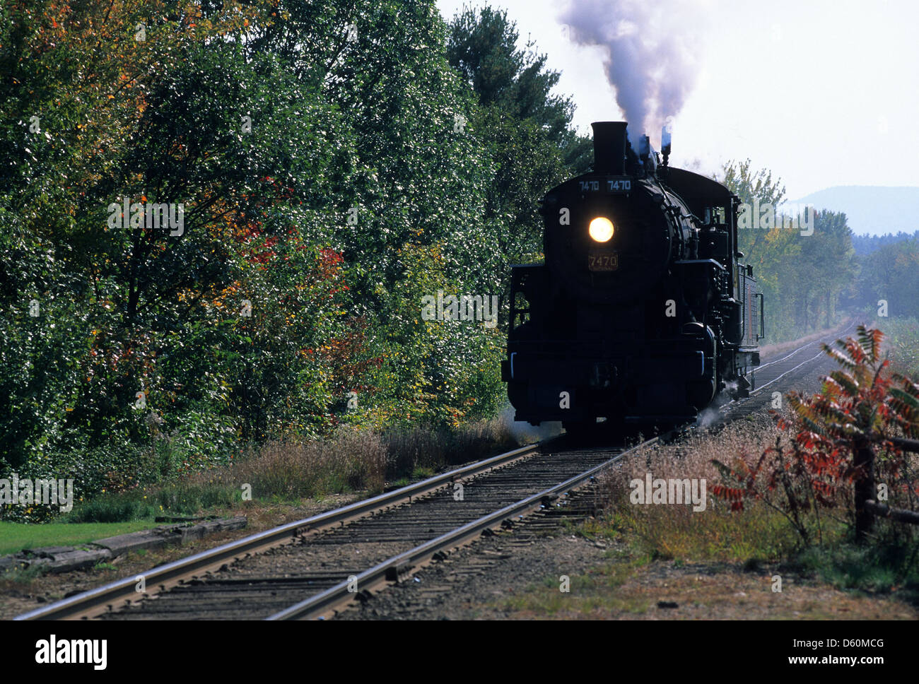 Elk281-1422 New Hampshire, North Conway, Conway Scenic Railroad, steam ...
