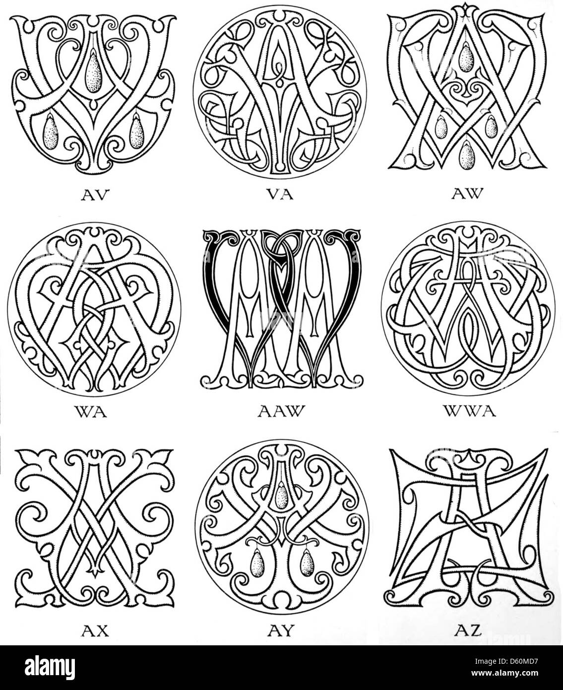 Monograms ciphers 1906 hi-res stock photography and images - Alamy