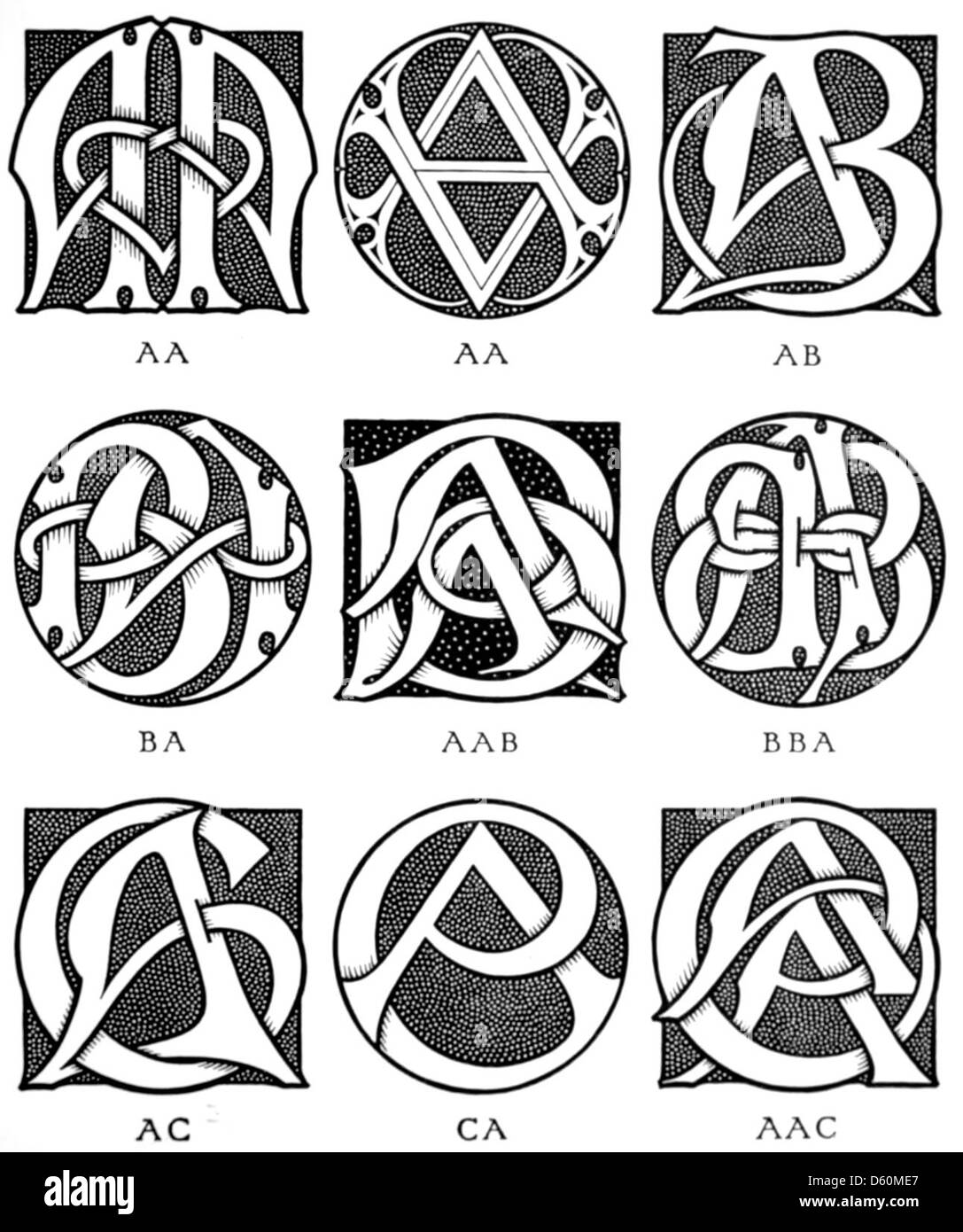 Monograms ciphers 1906 hi-res stock photography and images - Alamy