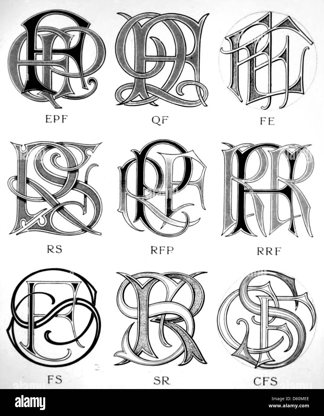 An image from a 1906 collection of monograms and ciphers, highlighting ...