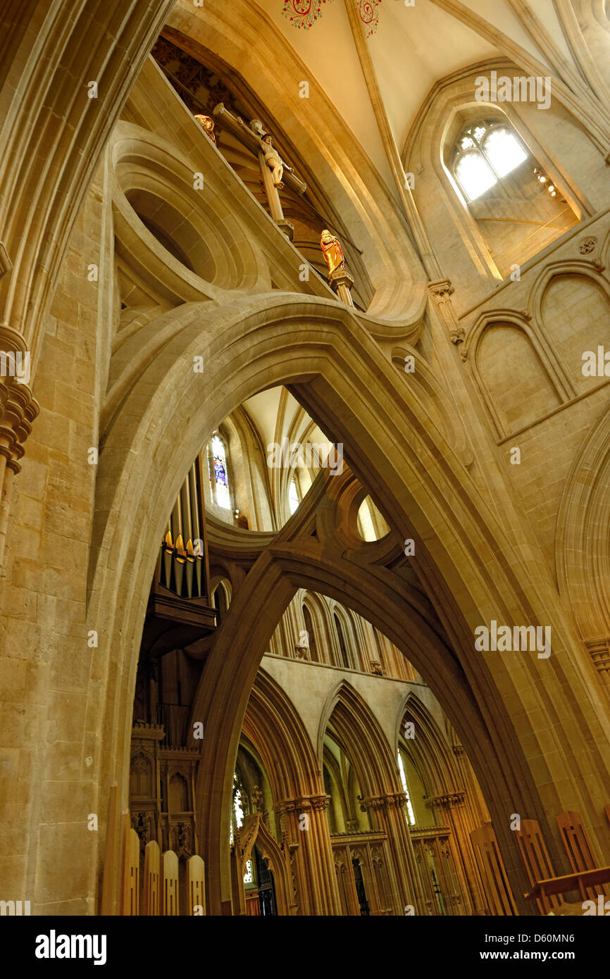 Scissor arches at Wells Cathedral, Somerset, England Stock Photo - Alamy