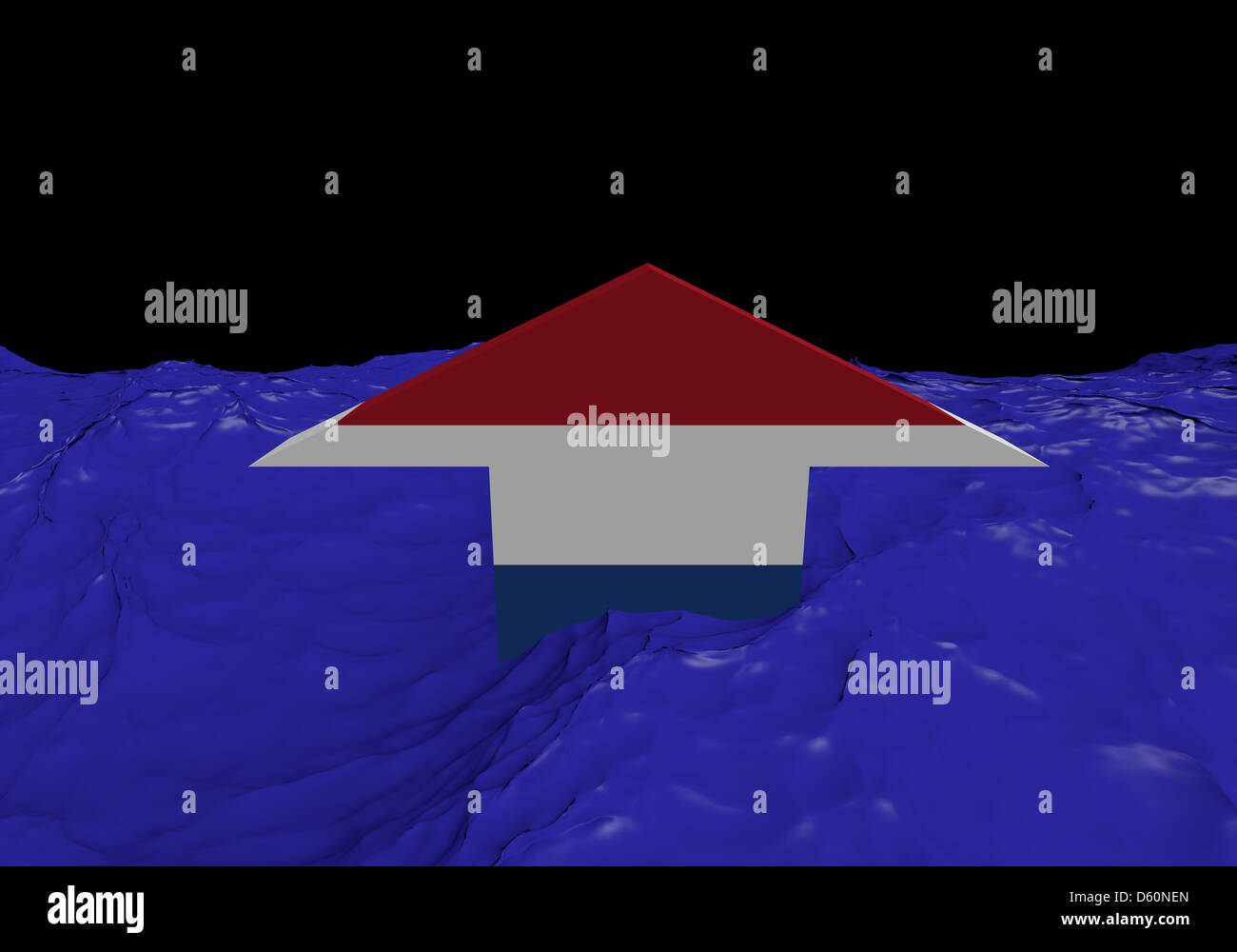 Dutch flag arrow in abstract ocean illustration Stock Photo - Alamy