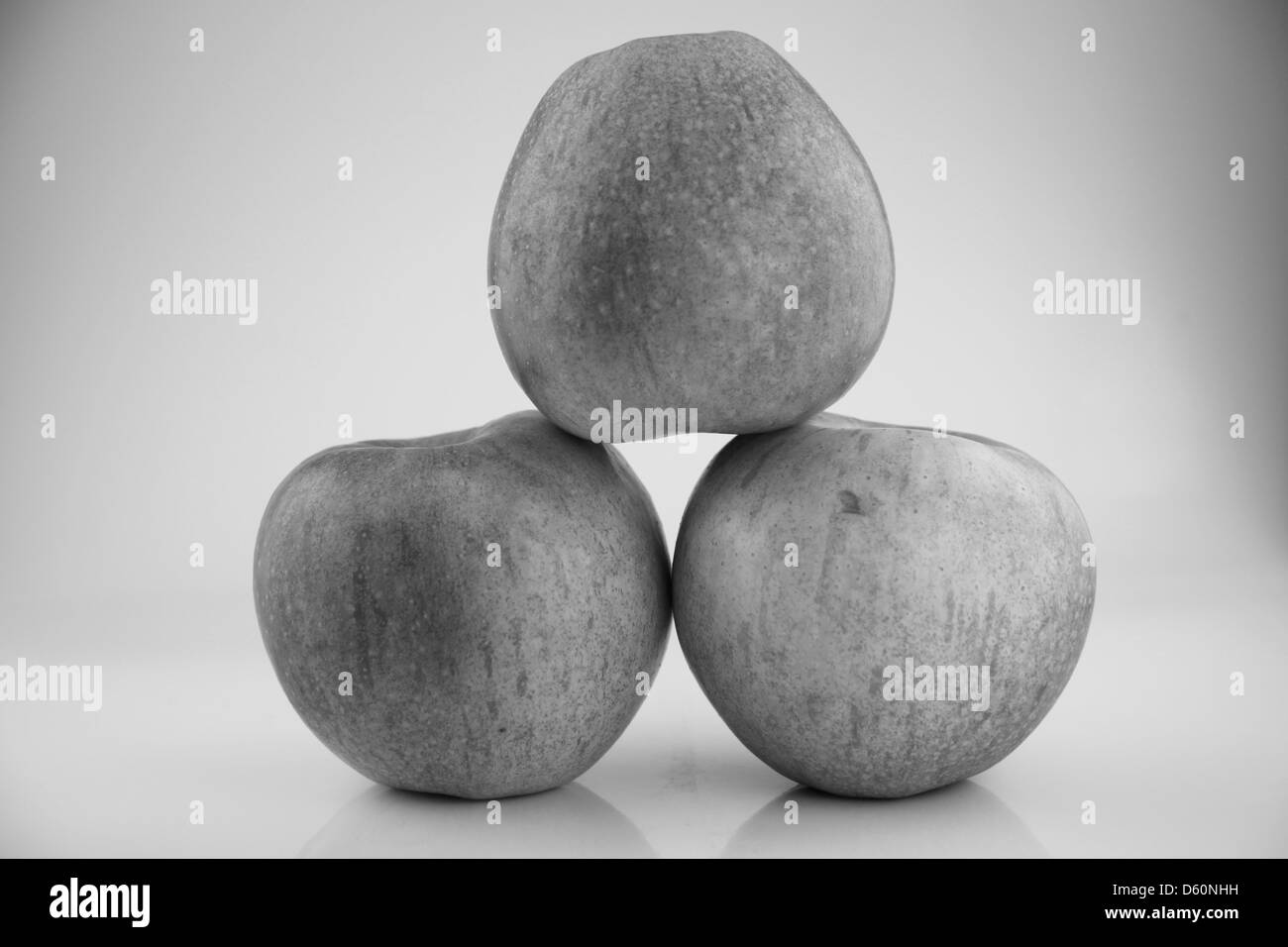 Fresh red apple on Black and White Stock Photos & Images - Alamy