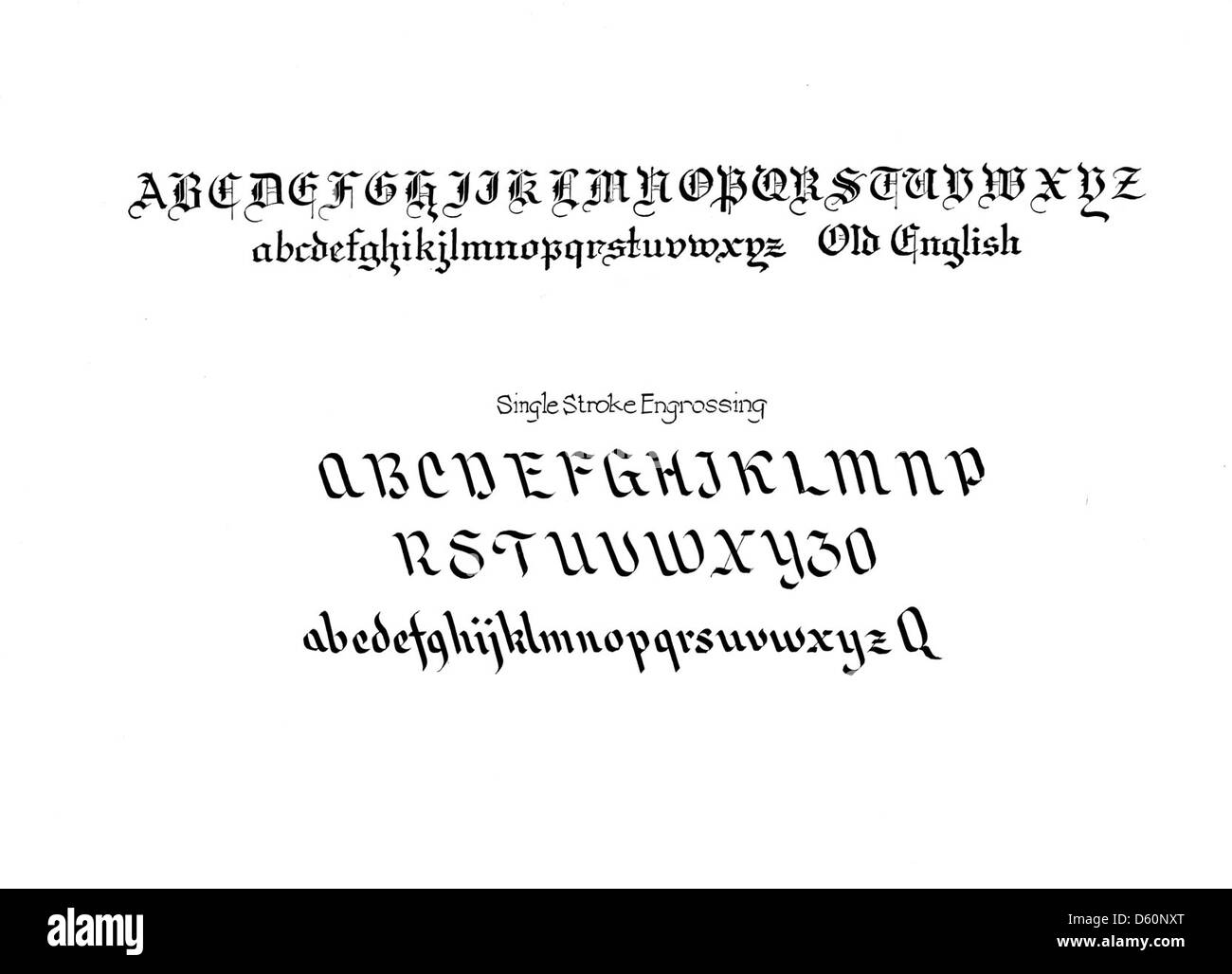 Fonts alphabet Black and White Stock Photos & Images - Alamy