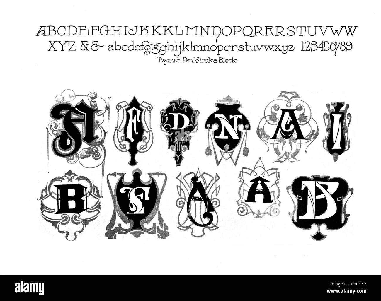 This image features an advertisement or display showcasing typography ...