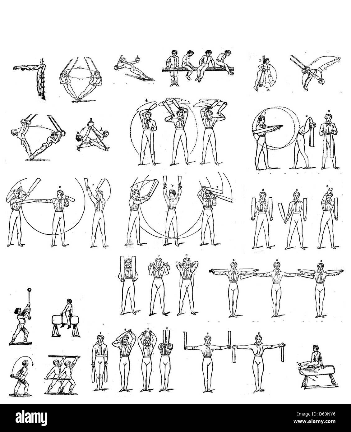 A depiction from 'A Military System of Gymnastic Exercises and Swimming ...