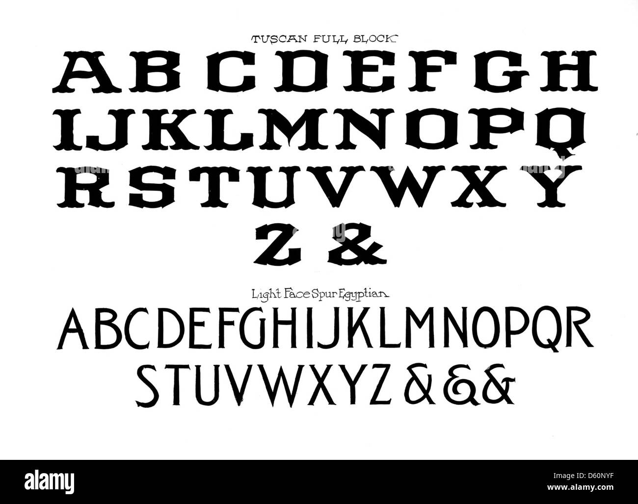 An advertisement from Atkinson & Atkinson showcasing alphabet fonts and ...